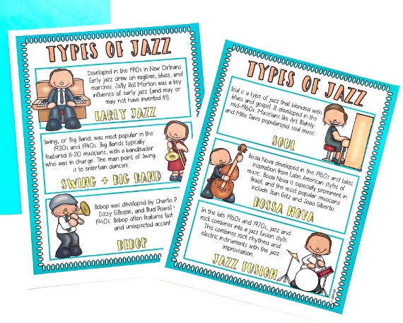 Jazz Printable Activities, Posters, Bulletin Board for Black History ...