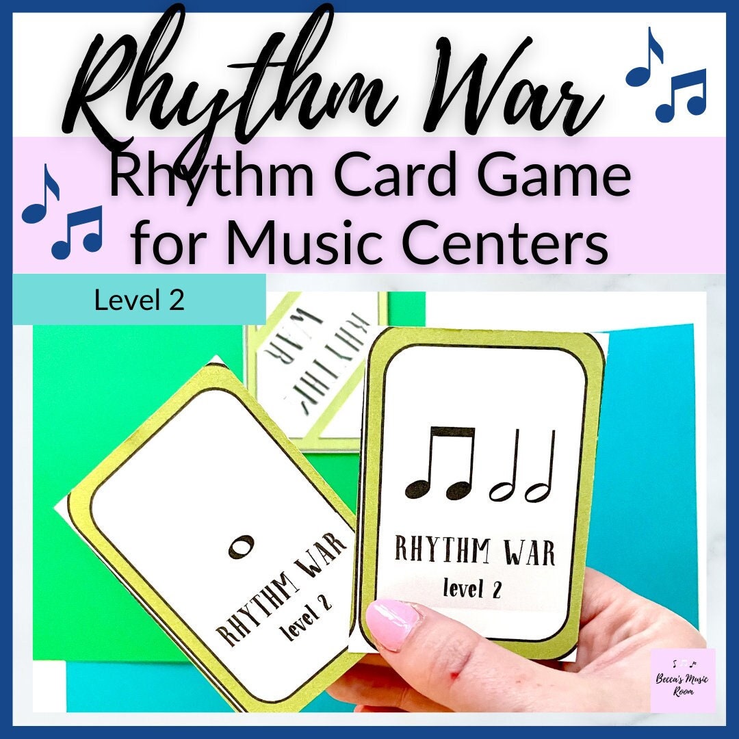 Rhythm War Music Card Game Level 2 for Piano Lessons, Homeschool Music ...