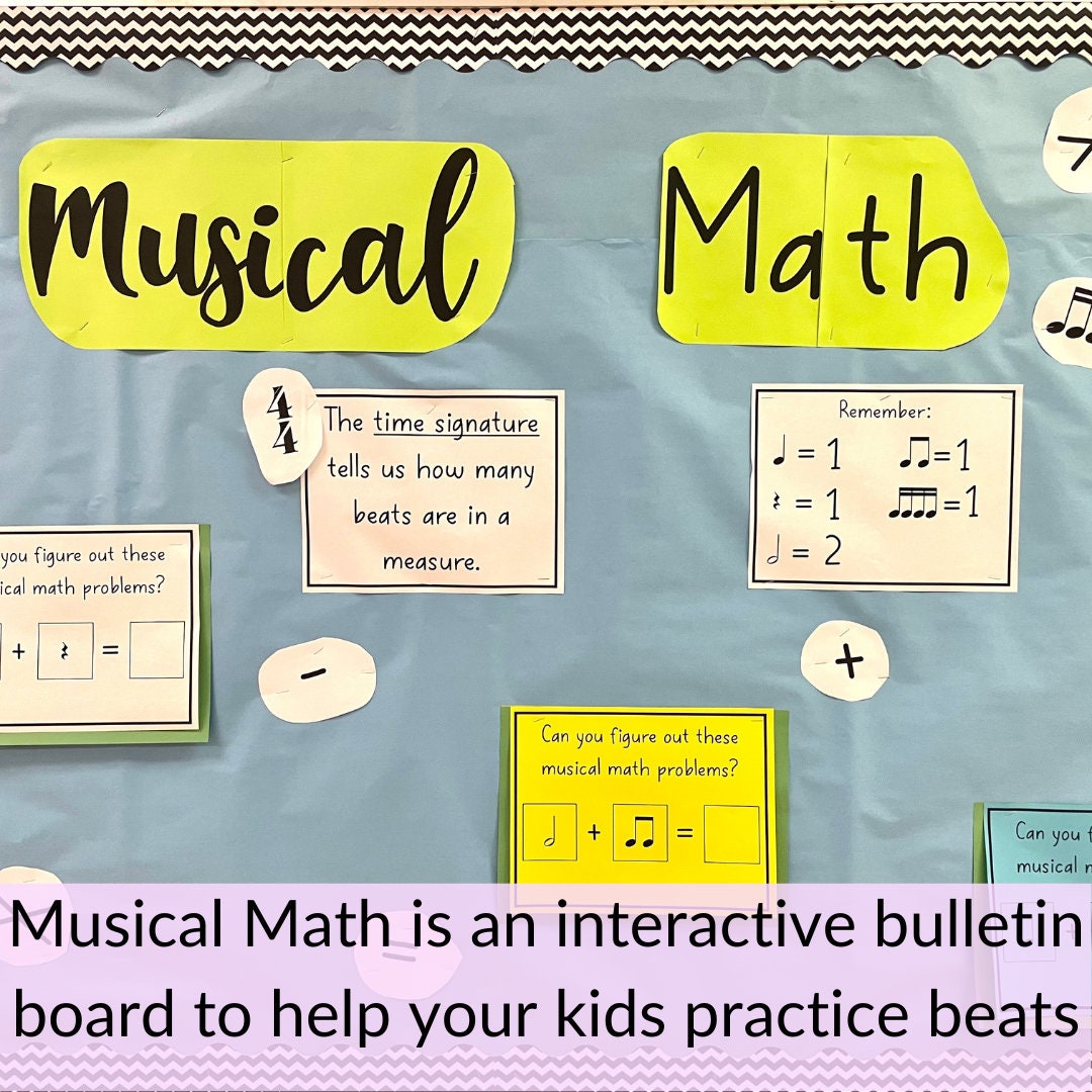 Musical Math Interactive Bulletin Board for Elementary Music, Band ...