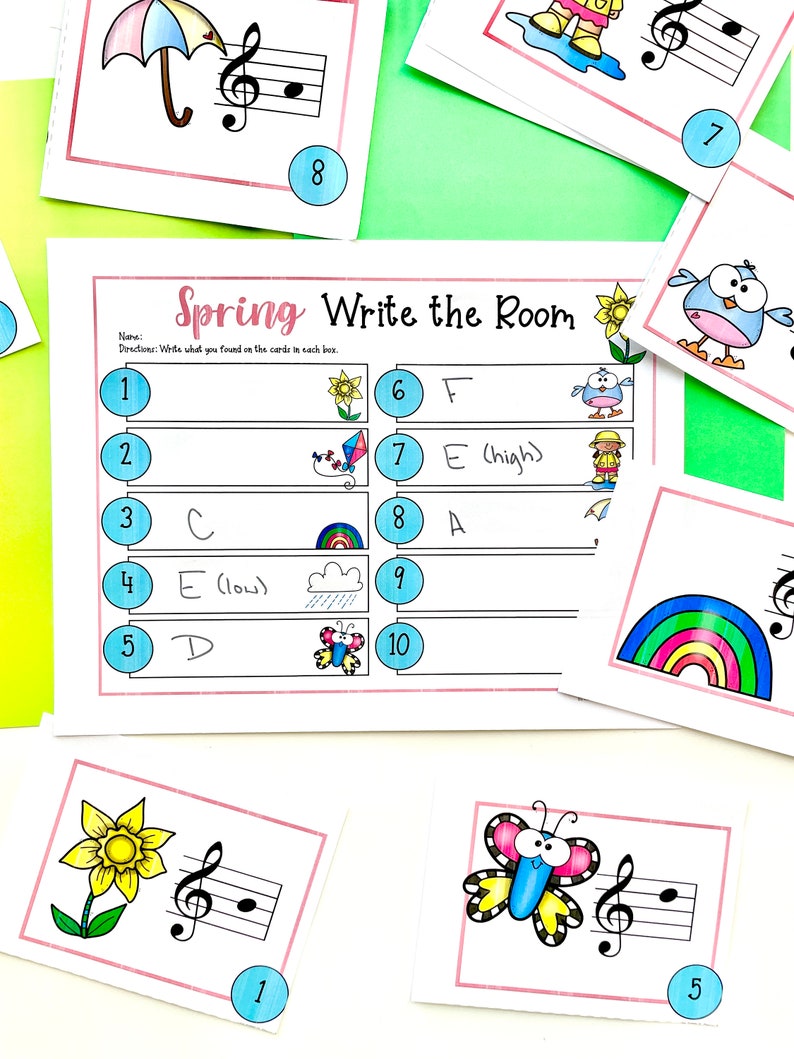 Back to School Treble Clef Write the Room for Elementary Music Lessons ...