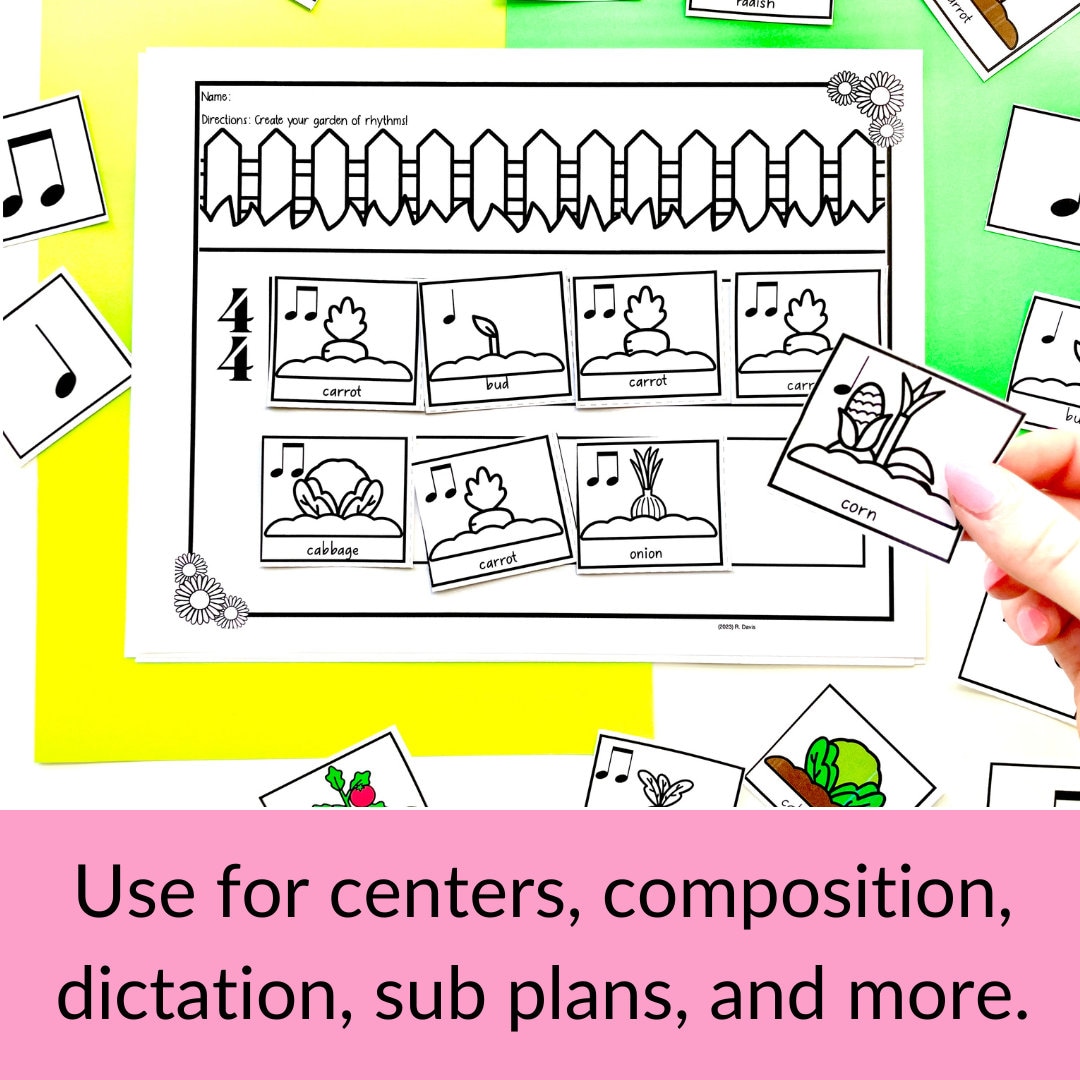 Vegetable Garden Printable Rhythm Manipulatives + Composition Activity ...