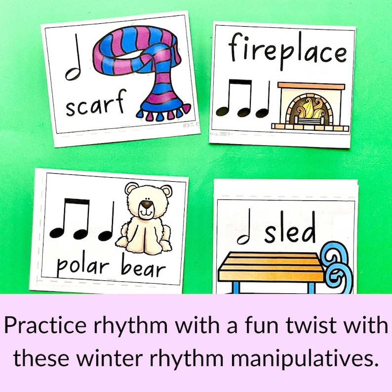 Winter Printable Rhythm Manipulatives + Composition Activity for Music ...