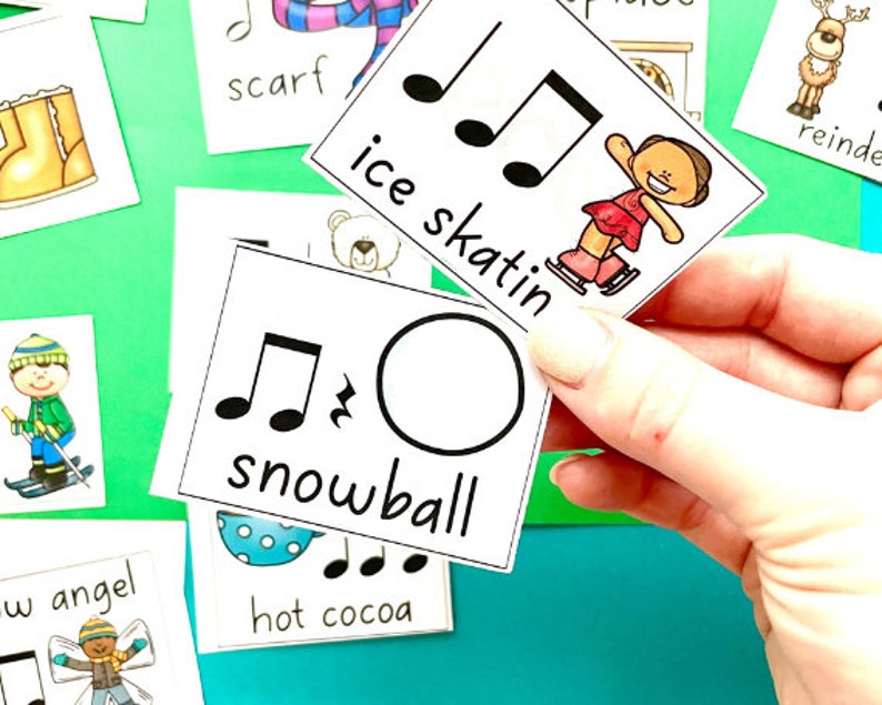 Winter Printable Rhythm Manipulatives + Composition Activity for Music ...