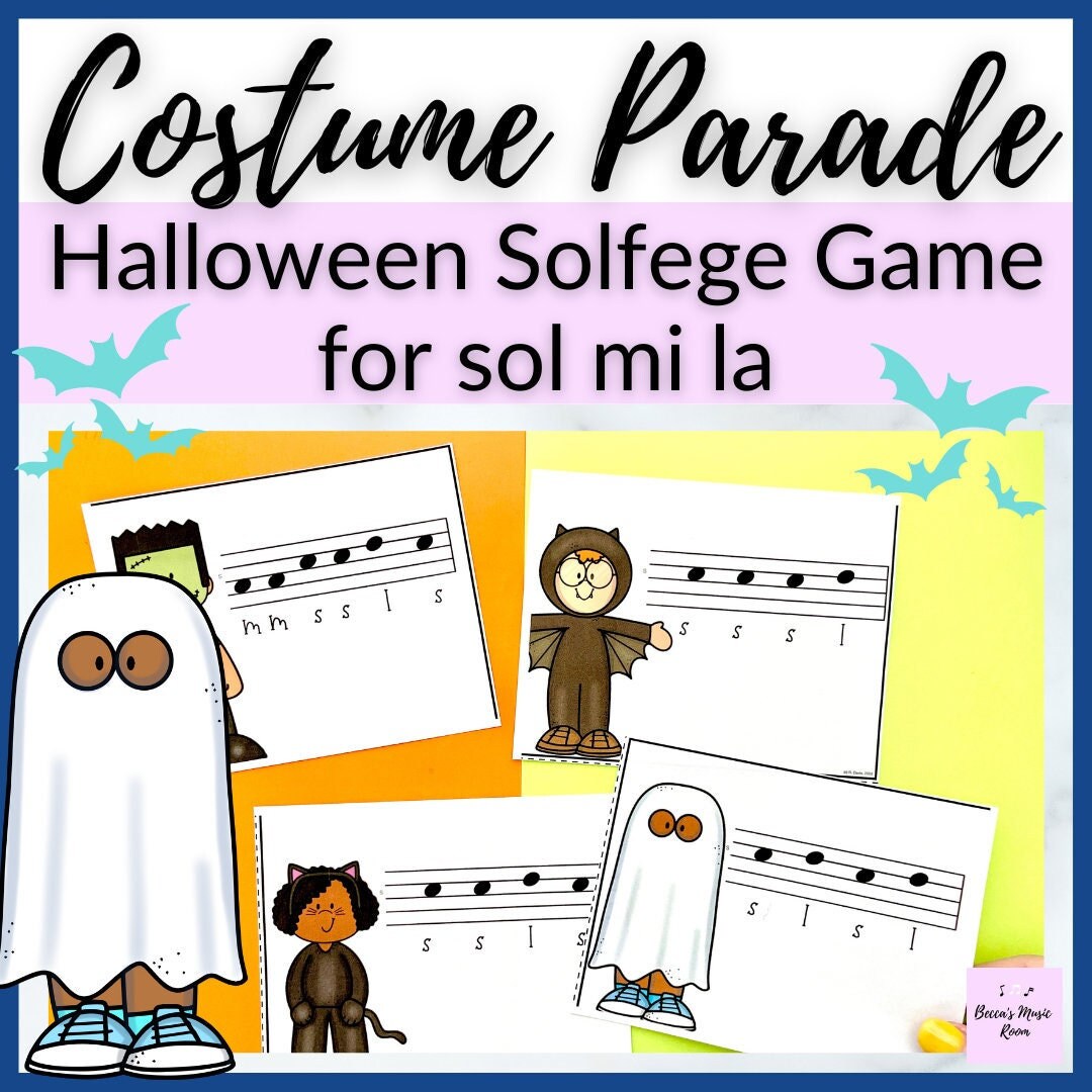 Sol Mi La Halloween Costume Parade Game for Solfege Elementary Music ...