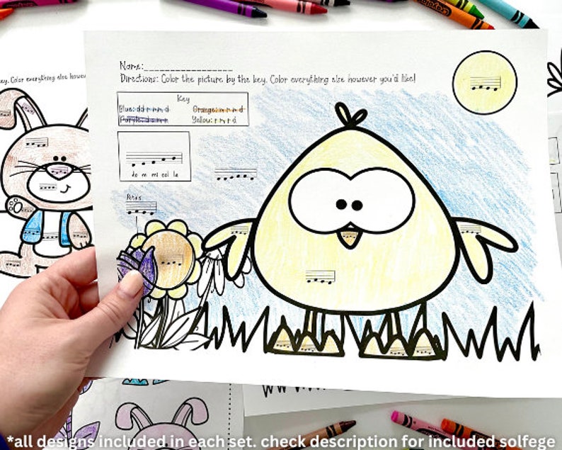Sol Mi La Spring Color by Note Worksheets // Solfege Coloring Sheets ...