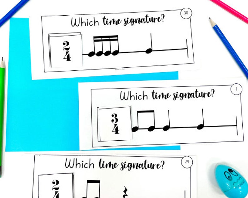 Time Signature Task Card Game for Rhythm Elementary Music Centers for ...