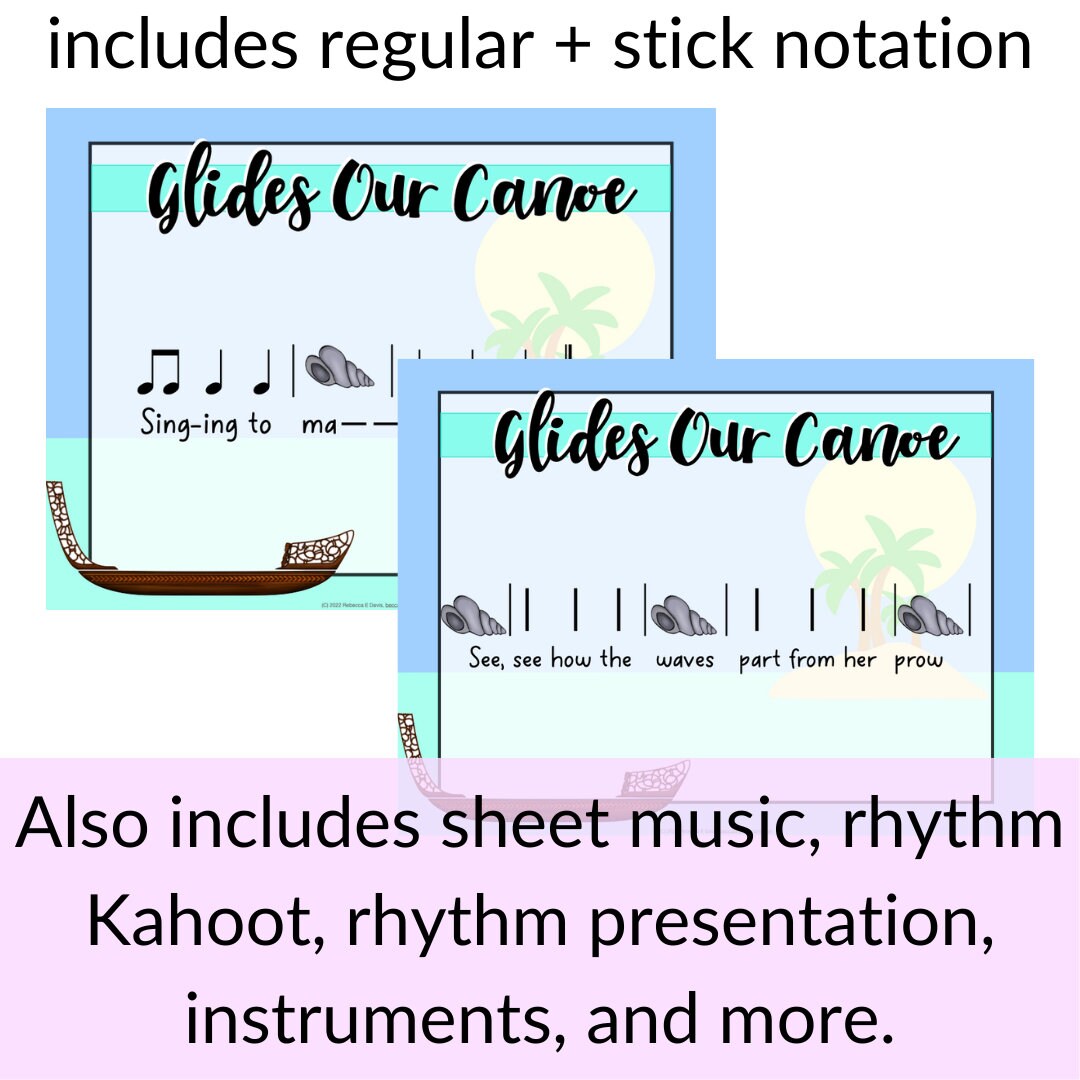 Glides Our Canoe // Maori Folk Song Google Slides Lesson for Dotted ...
