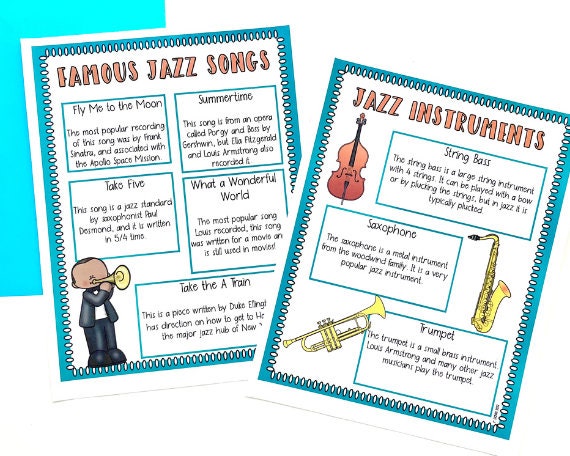 Jazz Printable Activities, Posters, Bulletin Board for Black History ...