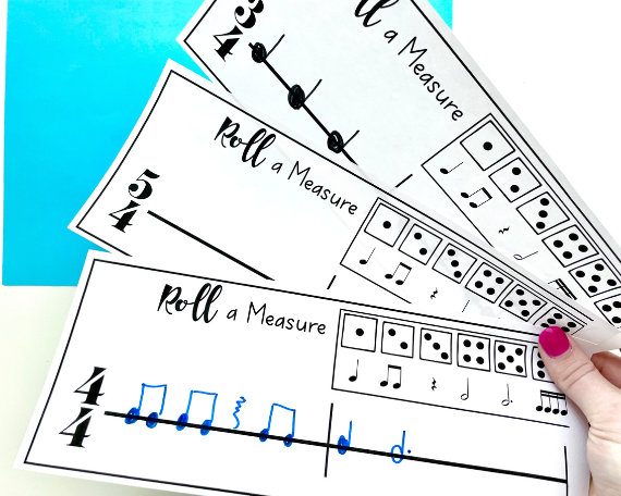 Roll a Measure Time Signature Game for Rhythm Music Centers for Piano ...