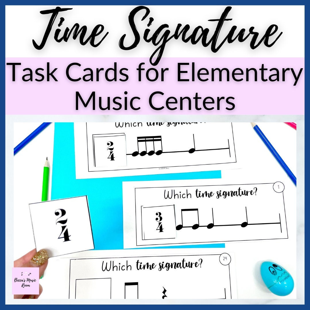 Time Signature Task Card Game for Rhythm Elementary Music Centers for ...