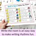 Spring Rhythm Write the Room for Dotted Quarter + Single Eighth Notes ...