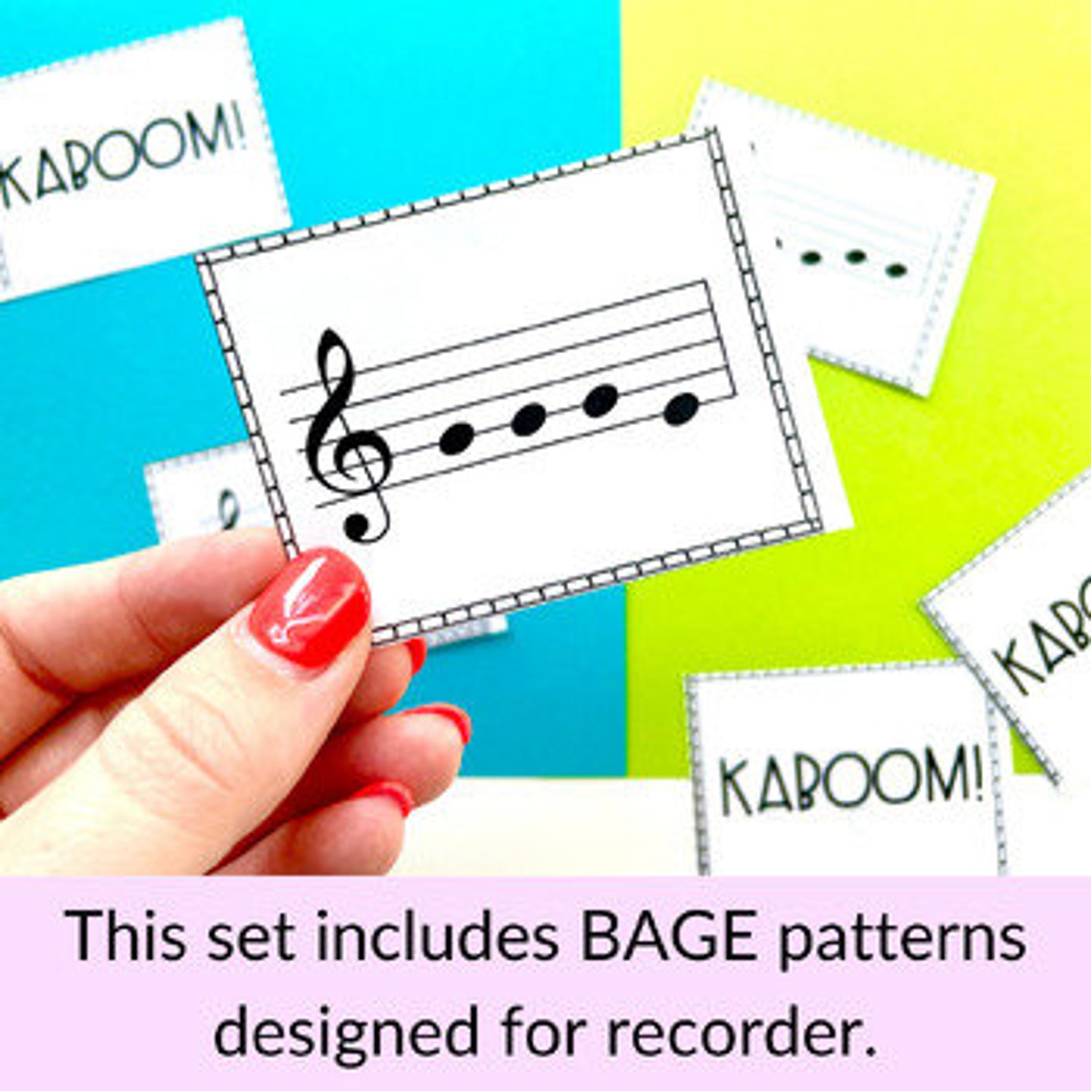 B-A-G-E Recorder Kaboom! Centers Game for Elementary Music for Piano ...