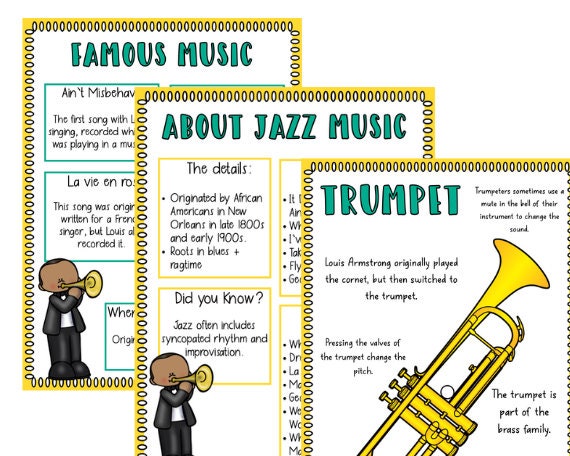 Louis Armstrong Printable Activities, Posters, Bulletin Board Set About ...