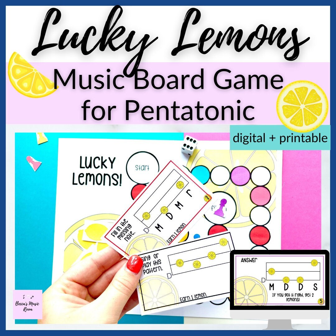 Lucky Lemons // Pentatonic Printable AND Digital Board Game for Solfege ...