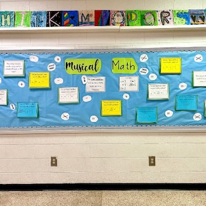 Musical Math Interactive Bulletin Board for Elementary Music, Band ...