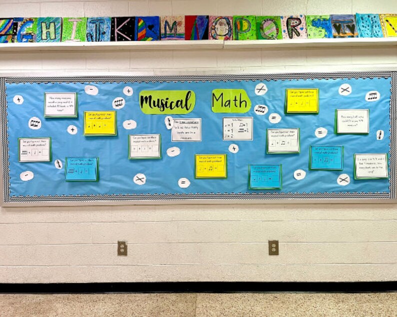 Musical Math Interactive Bulletin Board for Elementary Music, Band ...
