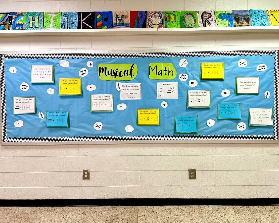 Musical Math Interactive Bulletin Board for Elementary Music, Band ...