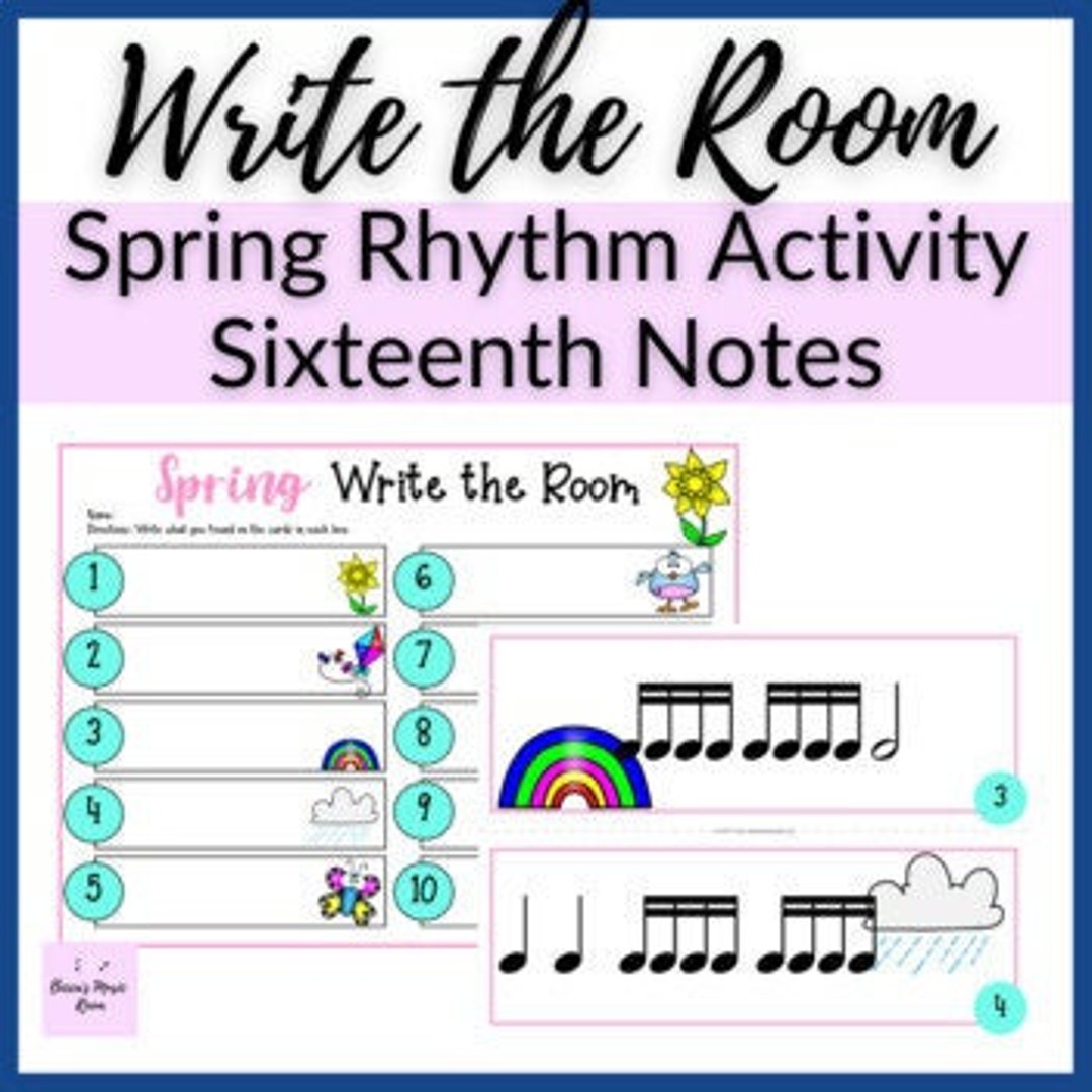 Spring Rhythm Write the Room for Sixteenth Notes for Piano Lessons ...
