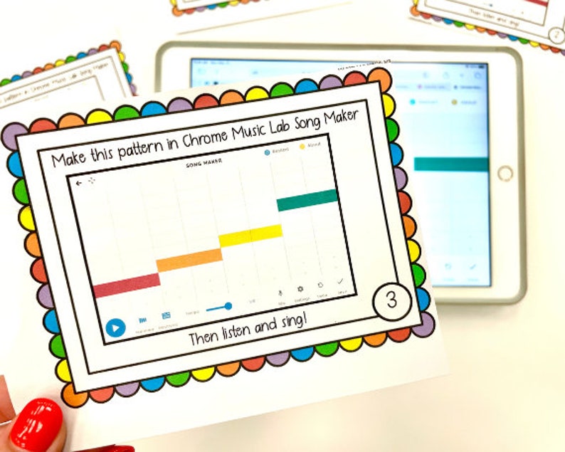 Pentatonic Chrome Music Lab Task Cards for Sol Mi La Do Re Music ...