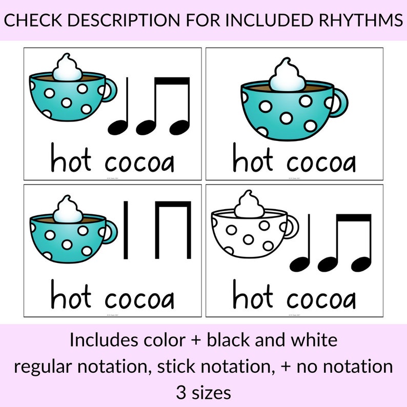 Winter Printable Rhythm Manipulatives + Composition Activity for Music ...
