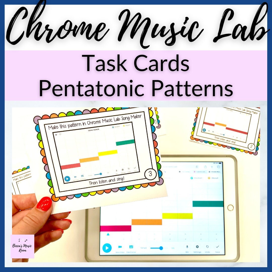 Pentatonic Chrome Music Lab Task Cards for Sol Mi La Do Re Music ...
