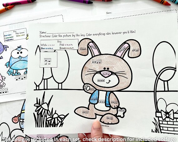 Sol Mi La Do Spring Color by Note Worksheets // Solfege Coloring Sheets ...
