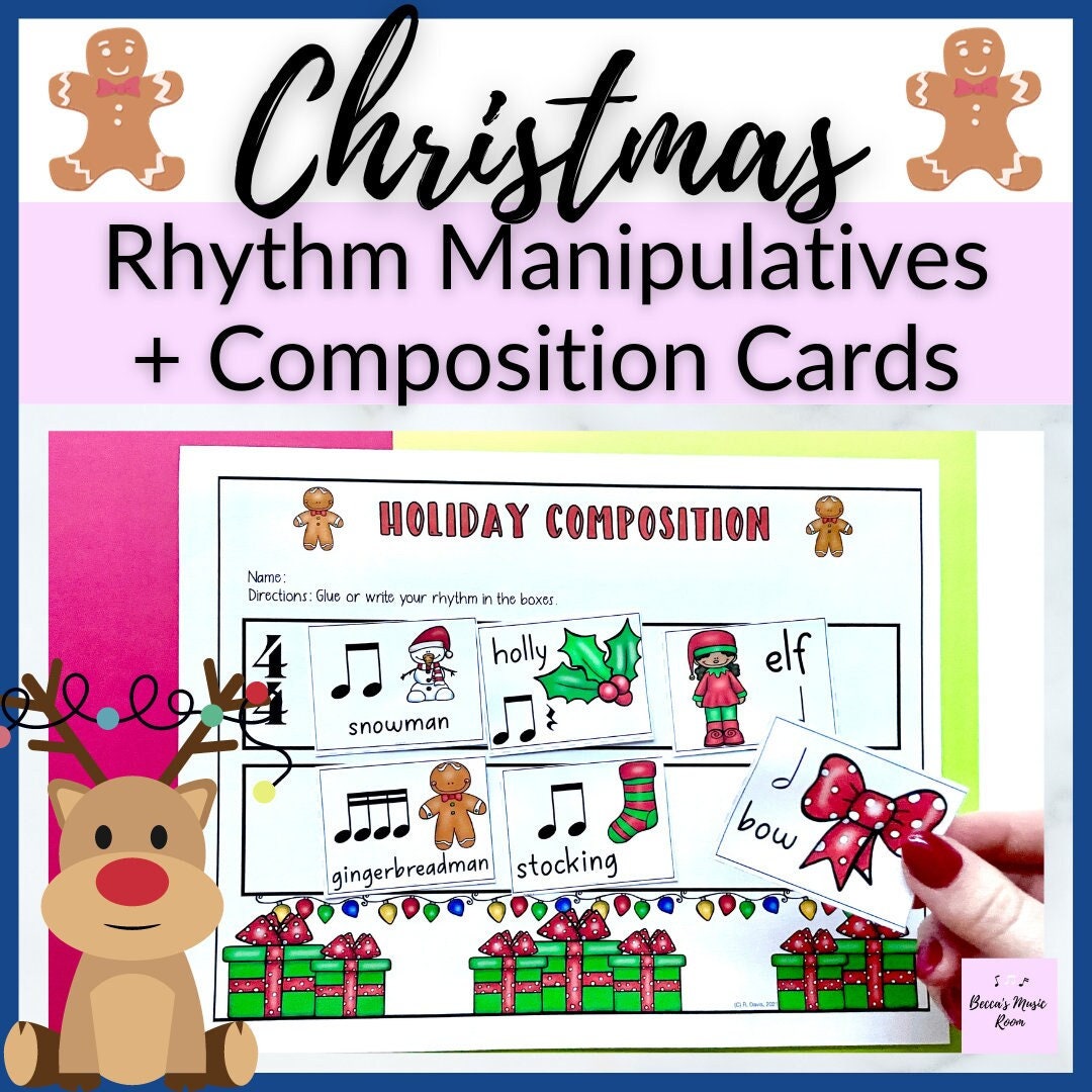 Christmas Printable Rhythm Manipulatives + Composition Activity for ...
