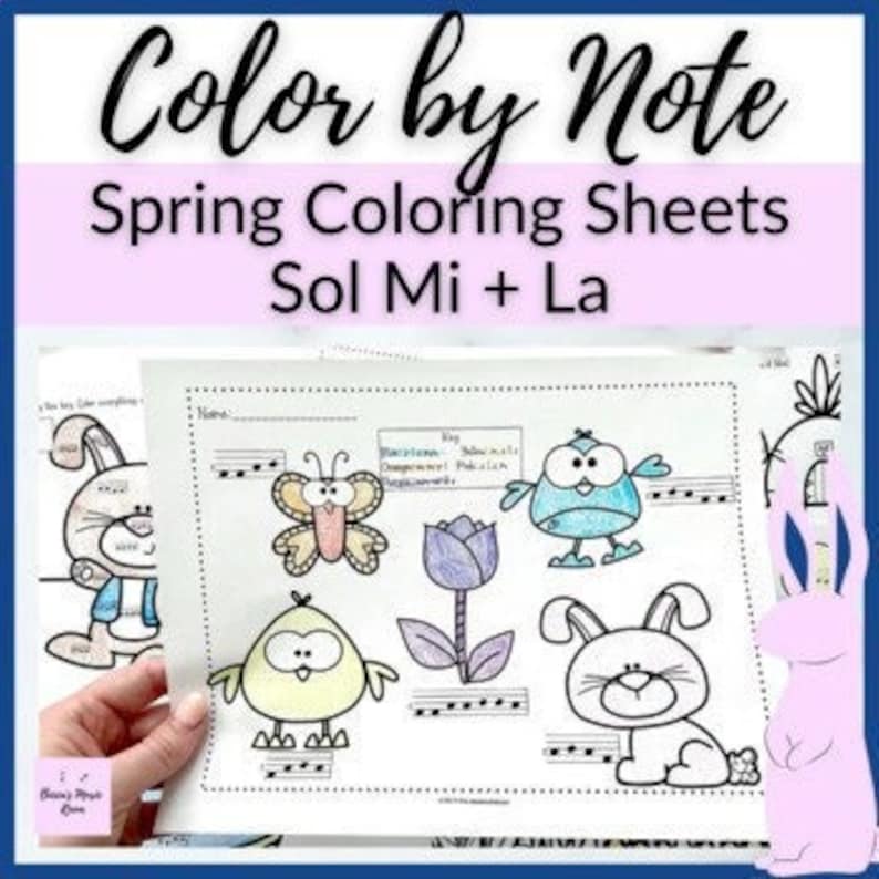 Sol Mi La Spring Color by Note Worksheets // Solfege Coloring Sheets ...