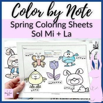 Sol Mi La Spring Color by Note Worksheets // Solfege Coloring Sheets ...
