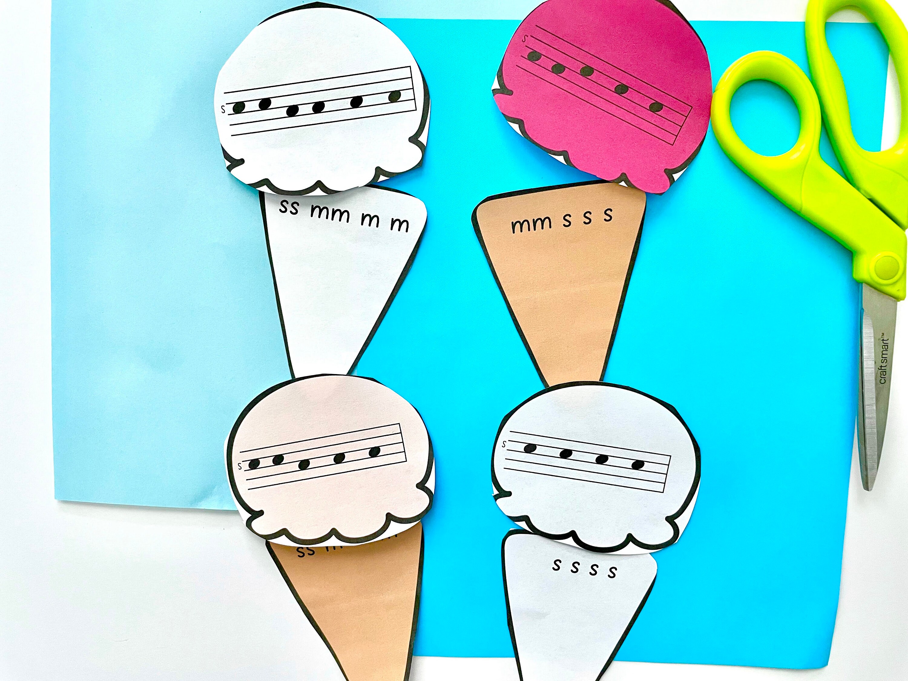 Sol Mi // Ice Cream Solfege Matching Game for Summer or End of Year ...