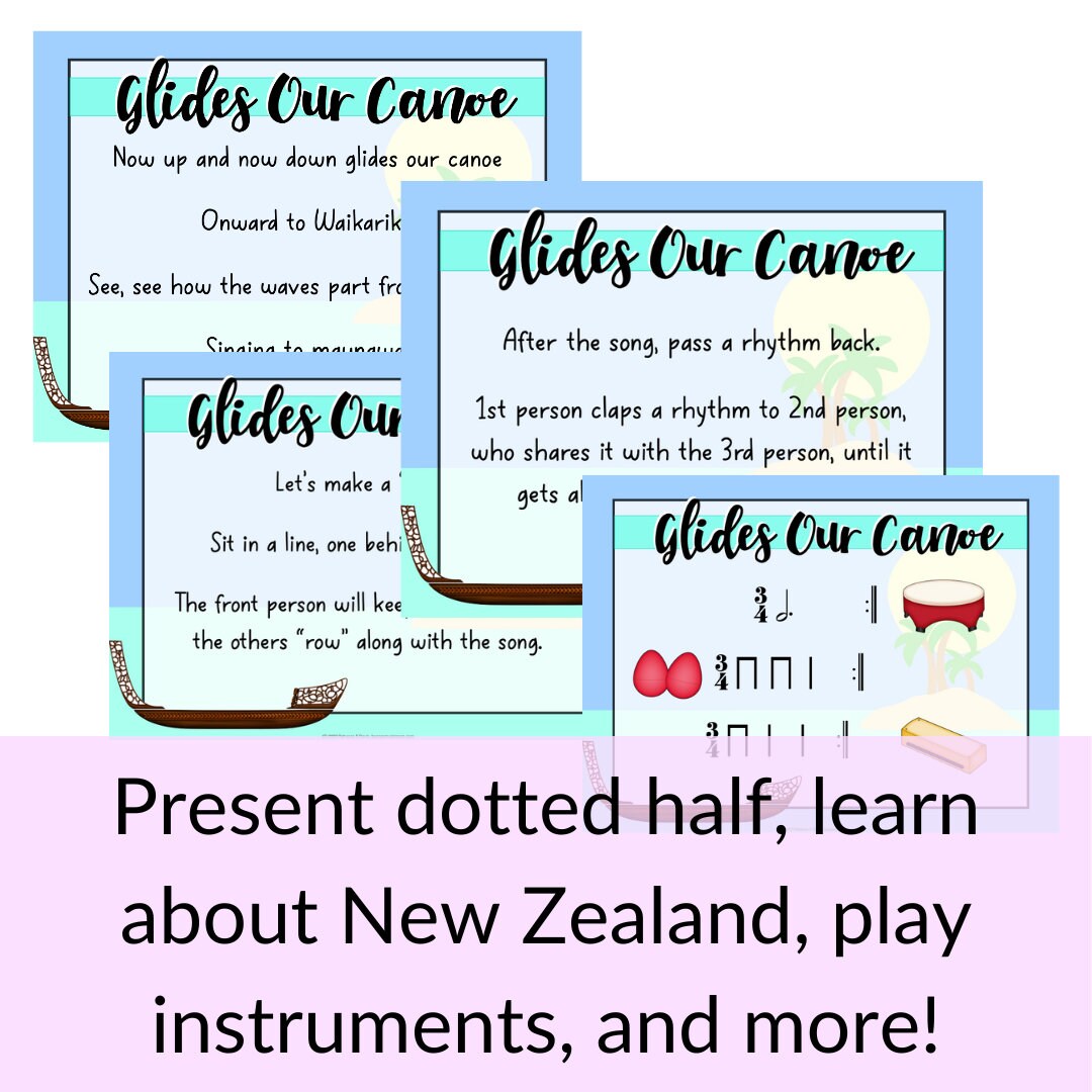 Glides Our Canoe // Maori Folk Song Google Slides Lesson for Dotted ...