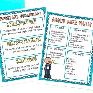 Jazz Printable Activities, Posters, Bulletin Board for Black History ...