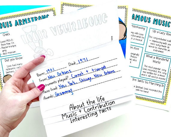 Louis Armstrong Printable Activities, Posters, Bulletin Board Set About ...