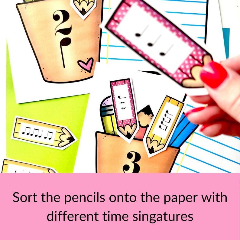 School Supply Meter Sort for Back to School Rhythm + Time Signatures ...