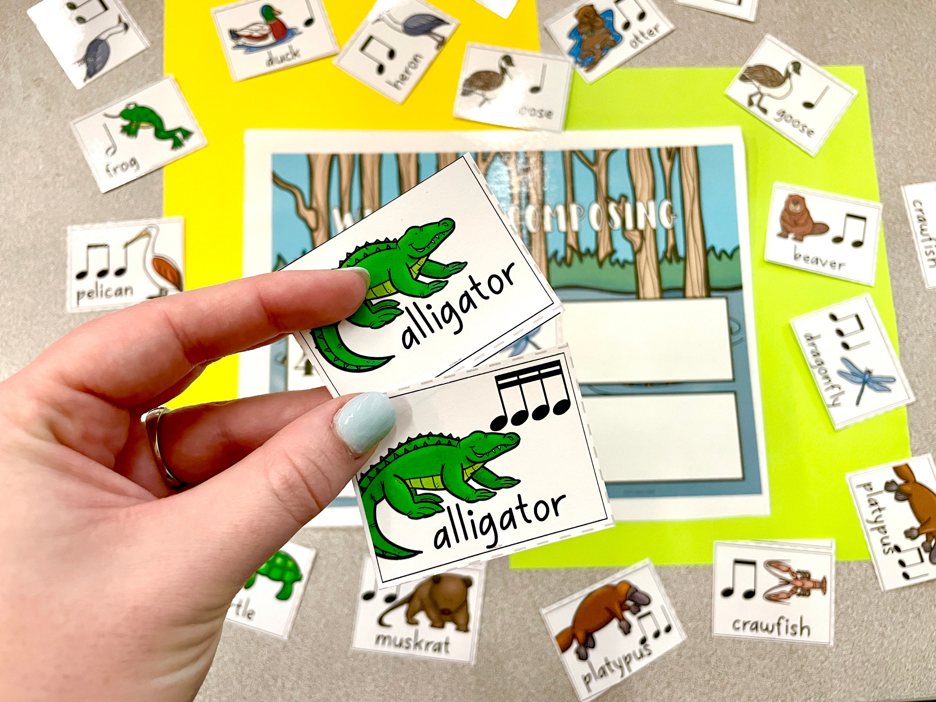 Wetland Animal Printable Rhythm Manipulatives + Composition Activity ...