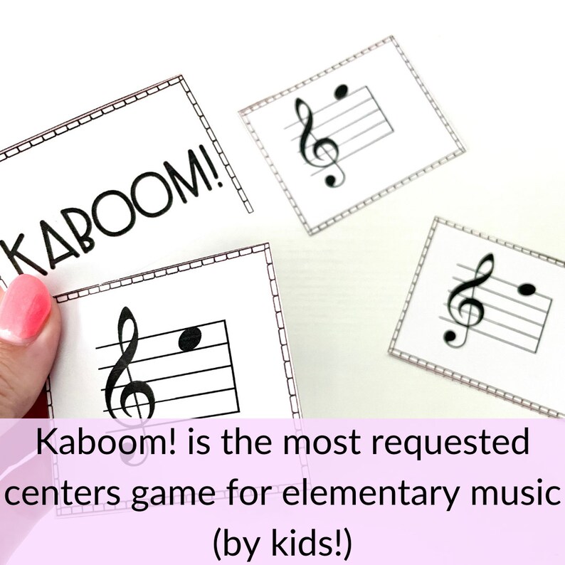 Treble Clef Kaboom // Centers Game for Elementary Music for Piano ...