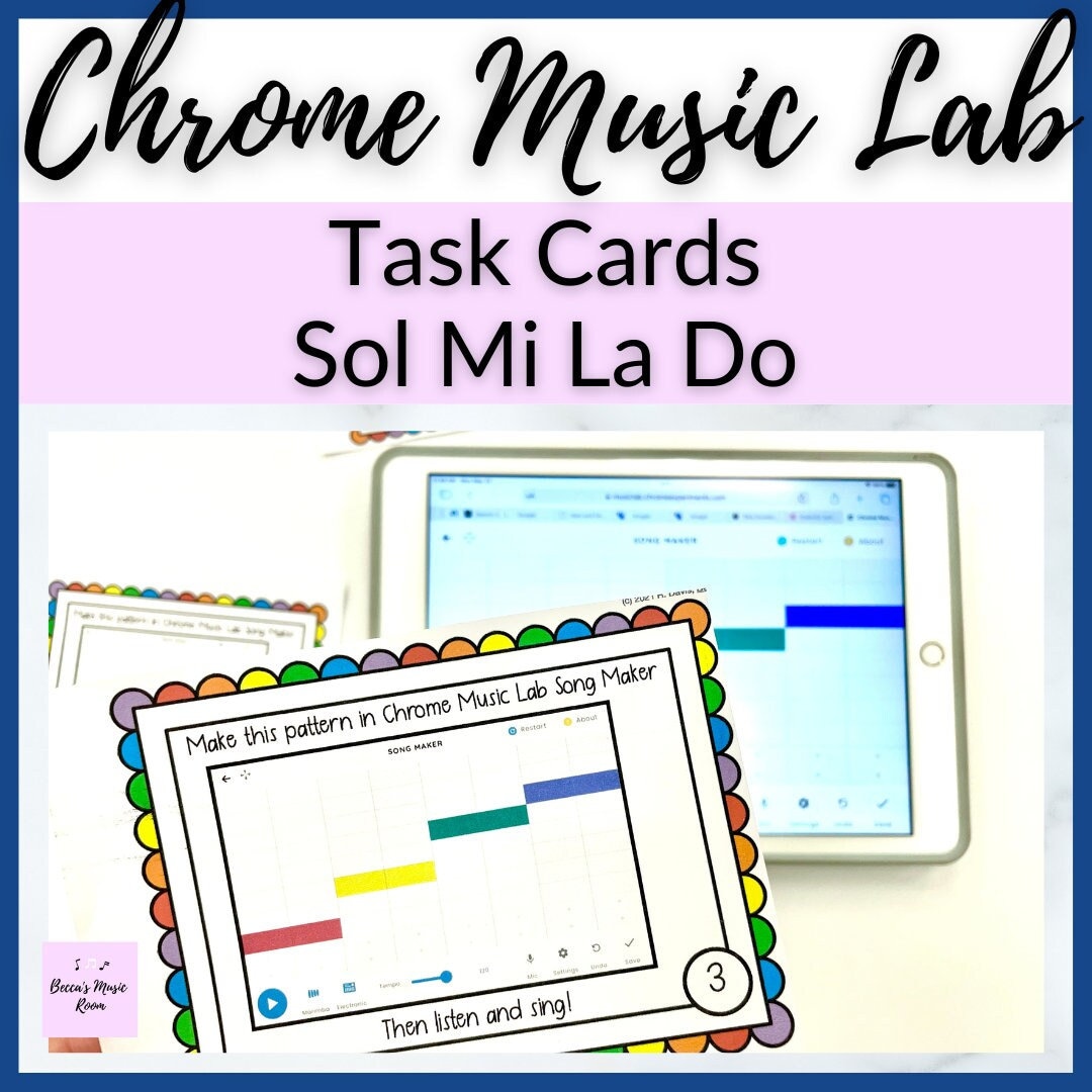 Chrome Music Lab Sol Mi La Do Task Cards for Practicing in Elementary ...