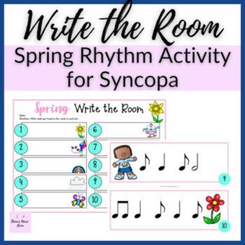 Spring Rhythm Write the Room for Syncopa (eighth Quarter Eighth) for ...