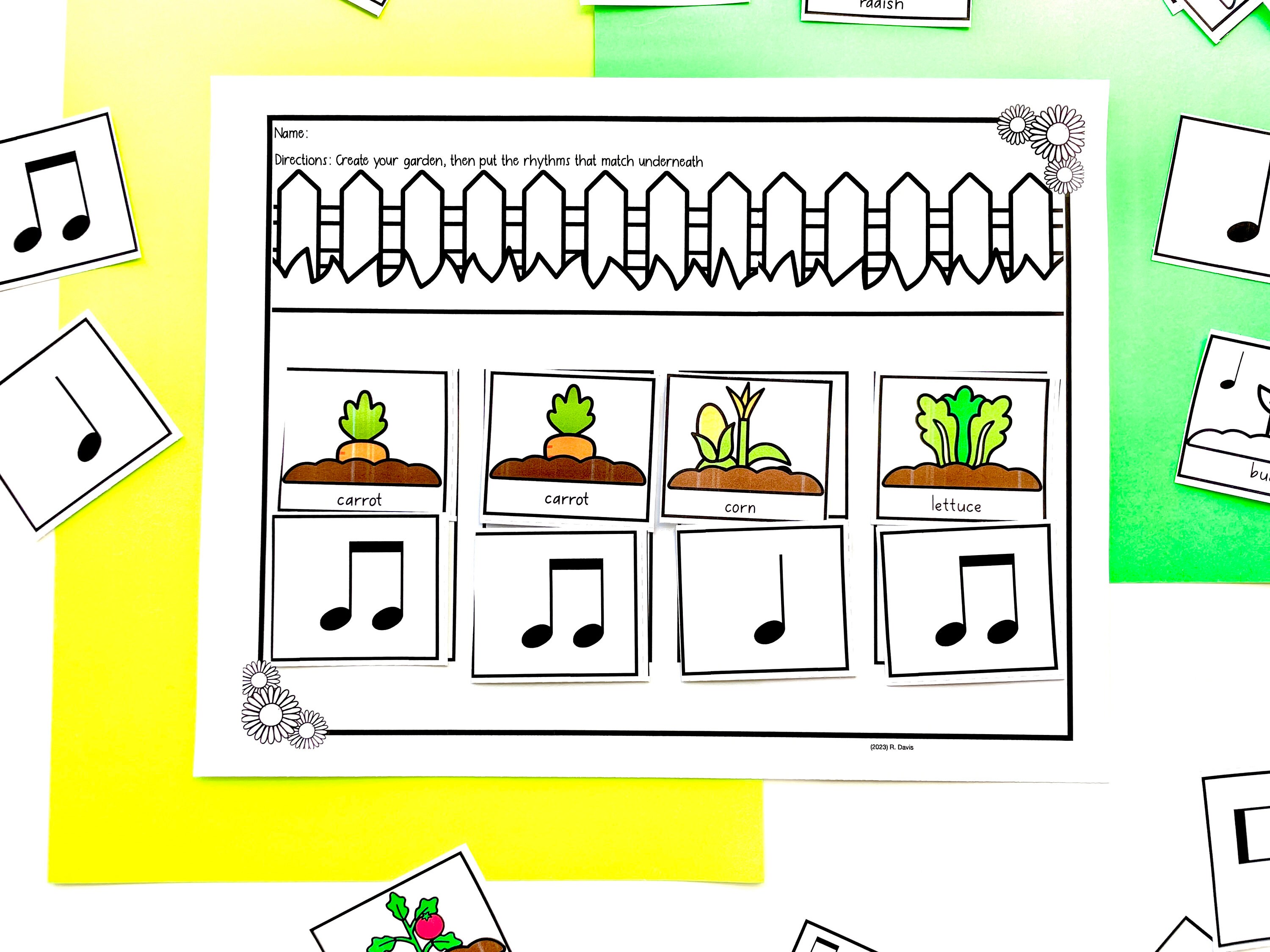 Vegetable Garden Printable Rhythm Manipulatives + Composition Activity ...