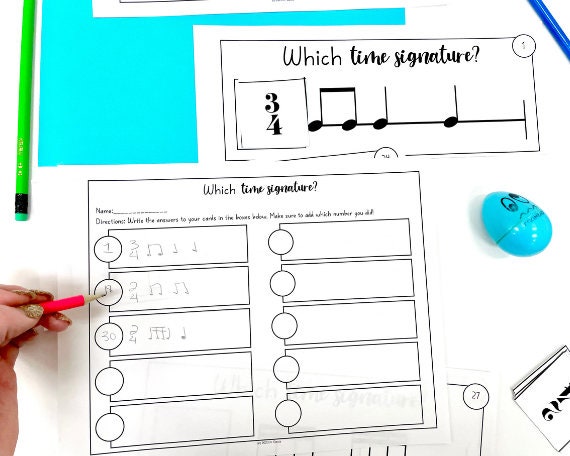 Time Signature Task Card Game for Rhythm Elementary Music Centers for ...
