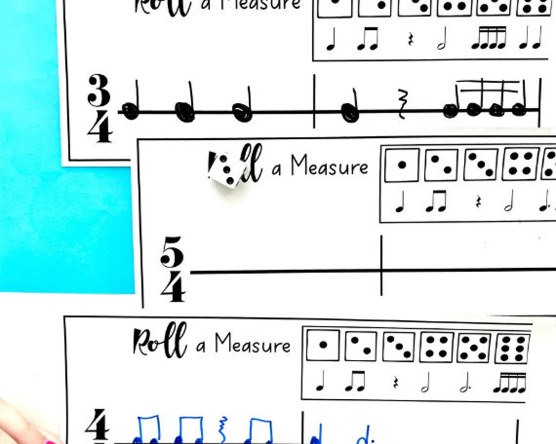 Roll a Measure Time Signature Game for Rhythm Music Centers for Piano ...