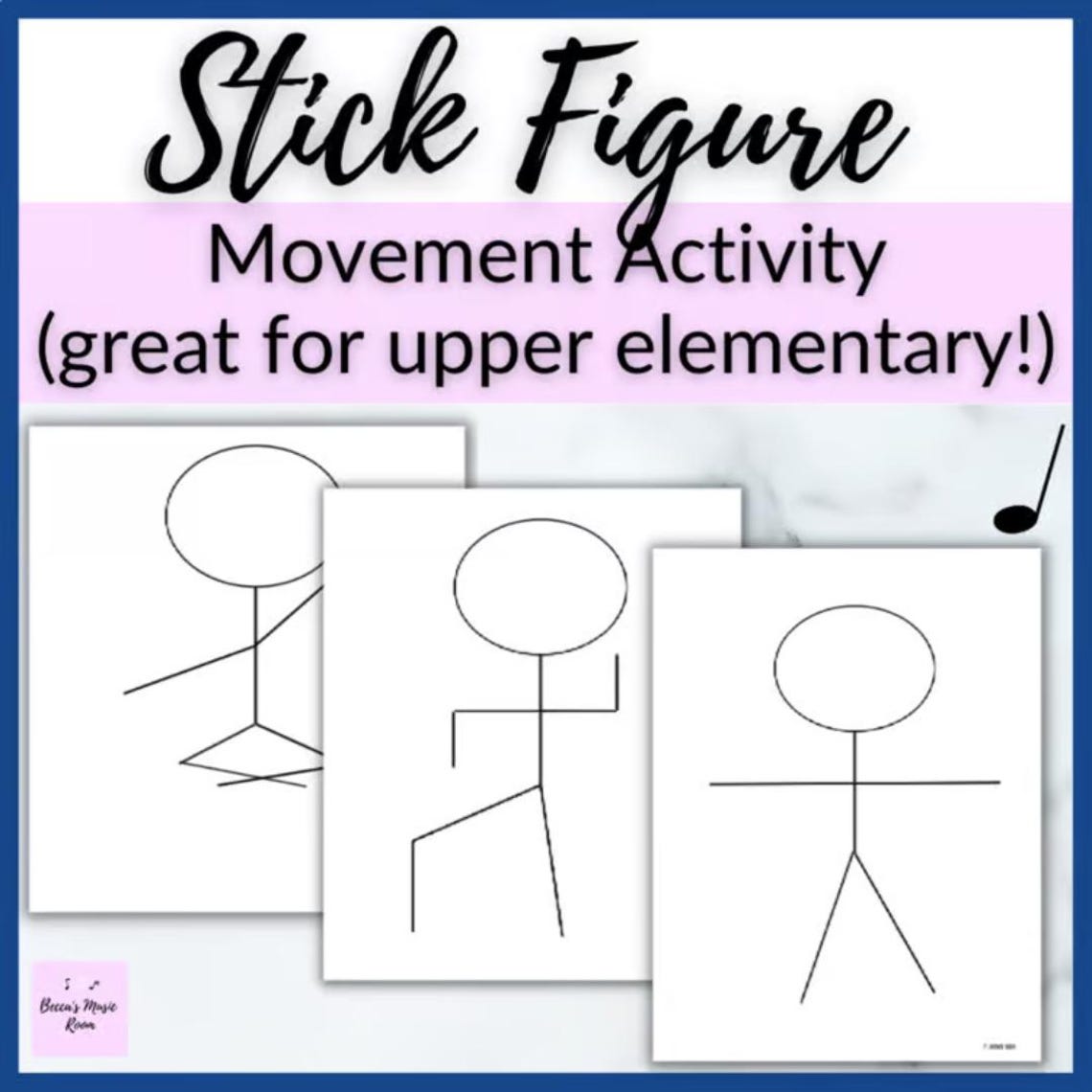 Stick Figure Statue Posters Deck 1 // Music Warm up Movement Activity ...