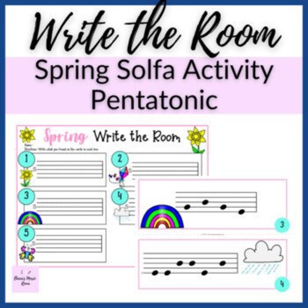 Pentatonic Spring Melody Write the Room for Sol Mi La Do Re Solfege ...