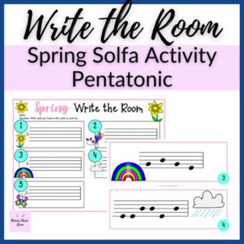 Pentatonic Spring Melody Write the Room for Sol Mi La Do Re Solfege ...