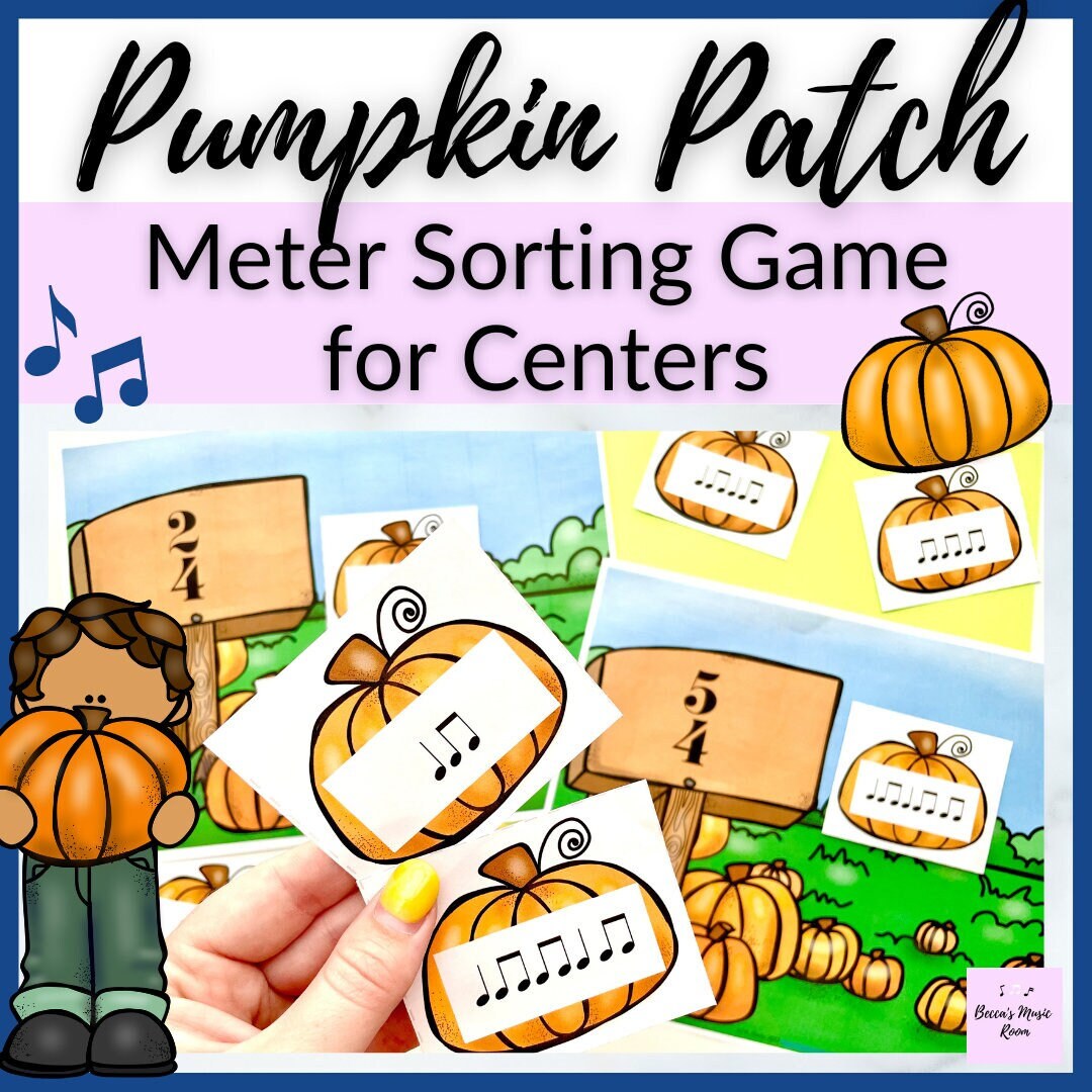 Fall Pumpkin Patch Meter Sort for Rhythm + Time Signatures for Piano ...