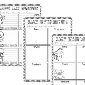 Jazz Printable Activities, Posters, Bulletin Board for Black History ...