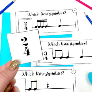 Time Signature Task Card Game for Rhythm Elementary Music Centers for ...