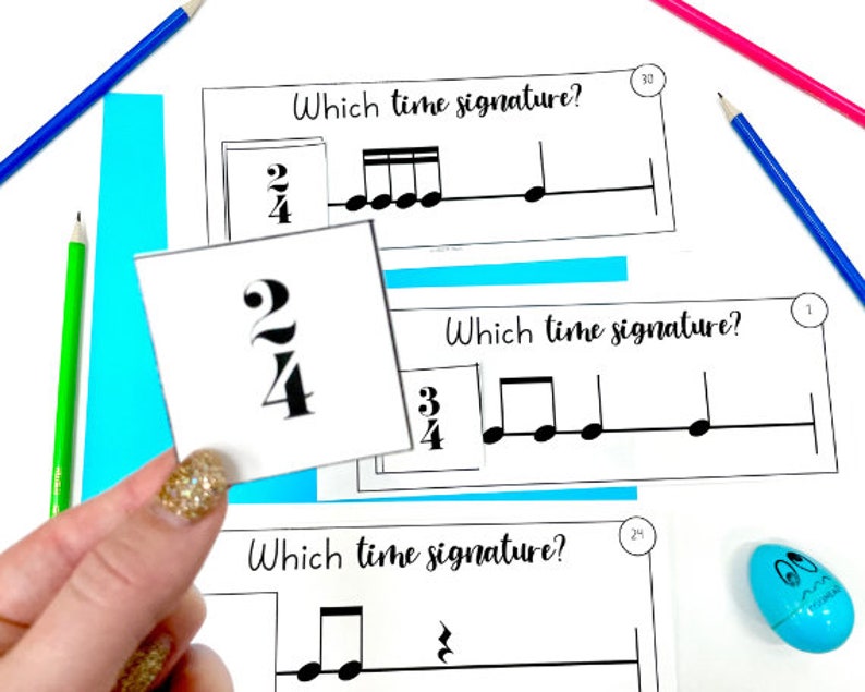 Time Signature Task Card Game for Rhythm Elementary Music Centers for ...