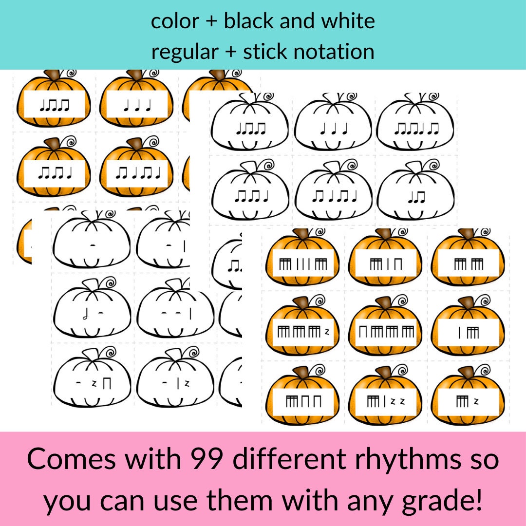 Fall Pumpkin Patch Meter Sort for Rhythm + Time Signatures for Piano ...