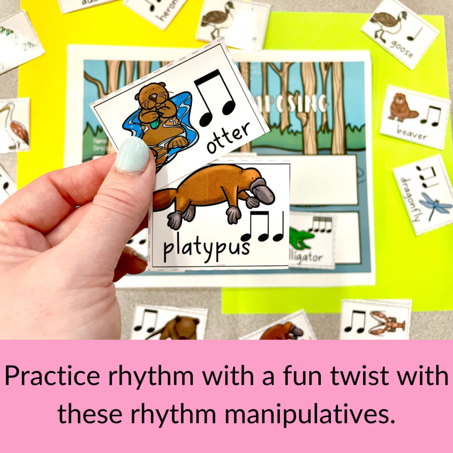 Wetland Animal Printable Rhythm Manipulatives + Composition Activity ...